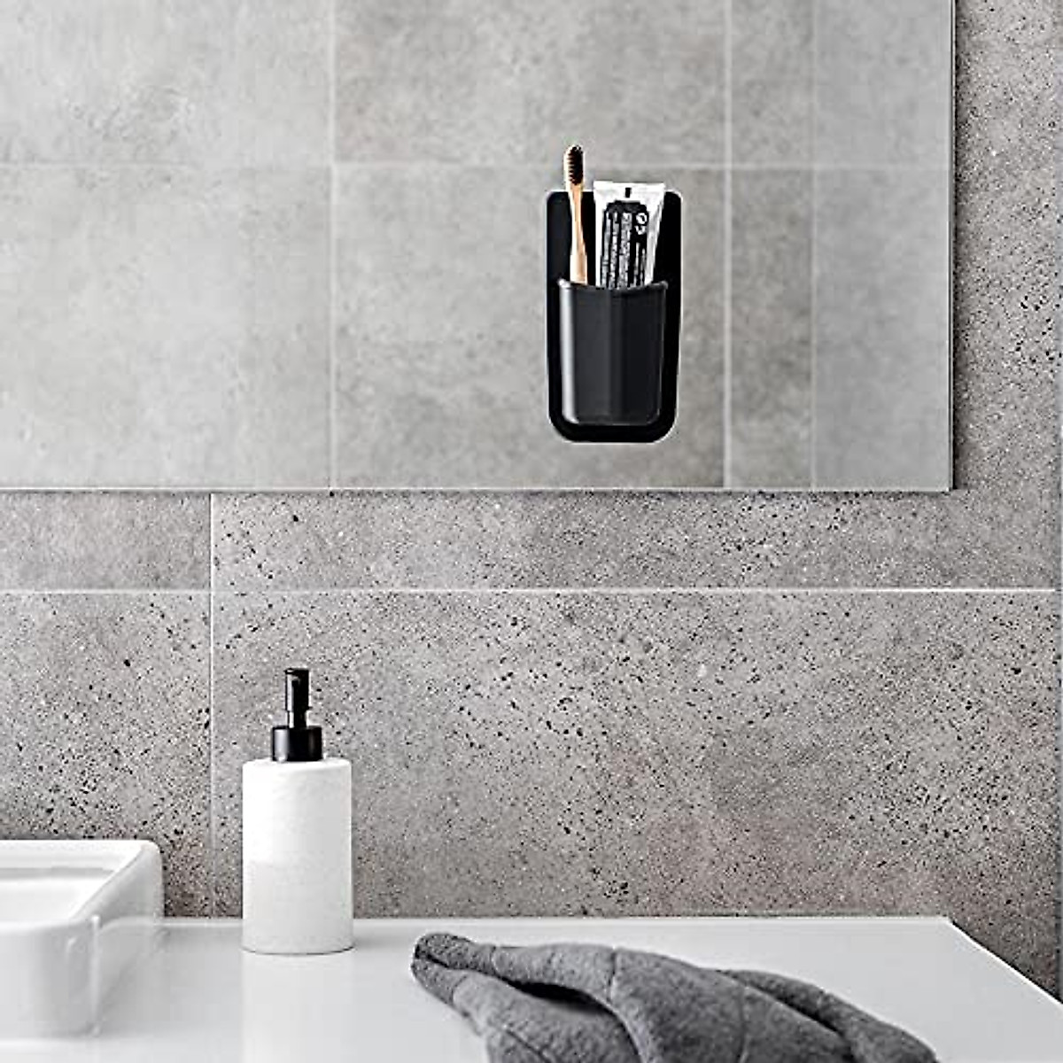 Tooletries - The Henry Essentials Holder - Silicone Toiletry Organiser, Shower & Bathroom Accessory - Features Silicone-Grip Technology, Removable & Reusable - Charcoal