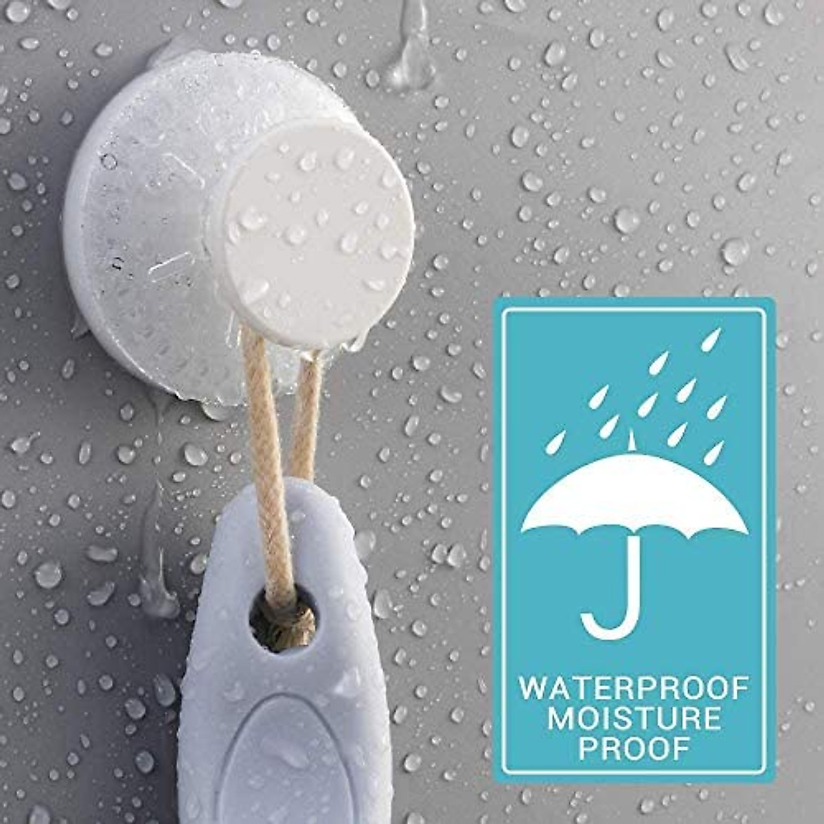 LUXEAR Suction Cup Hook, 4Pack Shower Suction Hooks, Waterproof Shower Hooks for Bathroom, Vacuum Suction Hook for Kitchen, Removable Wall Hooks for Window Glass Door, Garland Towel Loofah Bag, White