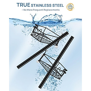 SEIRIONE Corner Shower Caddy Tension Pole, 4-Tier Rust-Free Shower Organizer Corner, Adjustable Shower Shelf for Inside Shower, Easy-Install Shower Rack for Shower Storage, 61.3 to 113Inch, Black