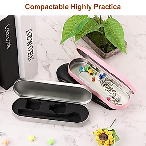 uxcell Metal Tin Box Containers, 6.9x2.4x0.7 Inch Silver with EVA Sponge Rectangular Empty Hinged Tins Box Home Organizers for Pen Makeup Brushes