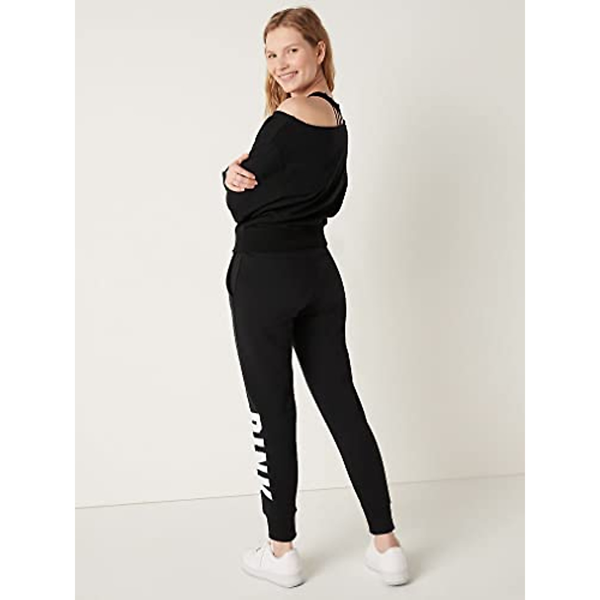 Victoria's Secret Pink Fleece Joggers, Pure Black, XX-Large