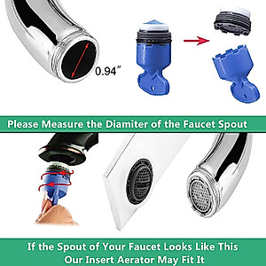 Sink aerator bathroom faucet aerator replacement Faucet Cache with Faucet Aerator Key Removal Tool 4PCS 24 mm, Water Saving Flow Restrictor Set Replacement Part for Bathroom or Kitchen,Male Threads