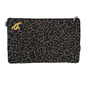 Mary Frances After Hours, Beaded Botanical Cocktails Crossbody Phone Bag, Black