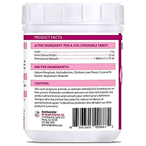 Tru-Pectin Anti-Diarrheal for Dogs & Cats, 250 Tablets– Chicken Liver Flavor –Helps Reduce Occasional Loose Stool & Diarrhea, Balance Gut pH, Support Normal Digestion & Gut Flora -Made in USA