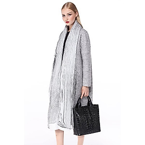 PIJUSHI Designer Genuine Leather Top Handle Satchel Handbags Bundle with Crocodile Leather Wristlet Wallet