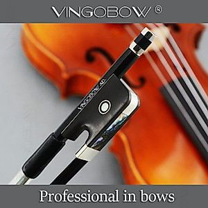 VingoBow 4/4 Size Black Horse Hair Carbon Fiber Viola Bow