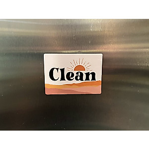 Boho Decor Dishwasher Magnet Clean Dirty Sign, Strong Clean Dirty Magnet for Dishwasher, Universal Dirty Clean Dishwasher Magnet Indicator for Kitchen Organization, Refrigerator Dish Wash Sign Magnet