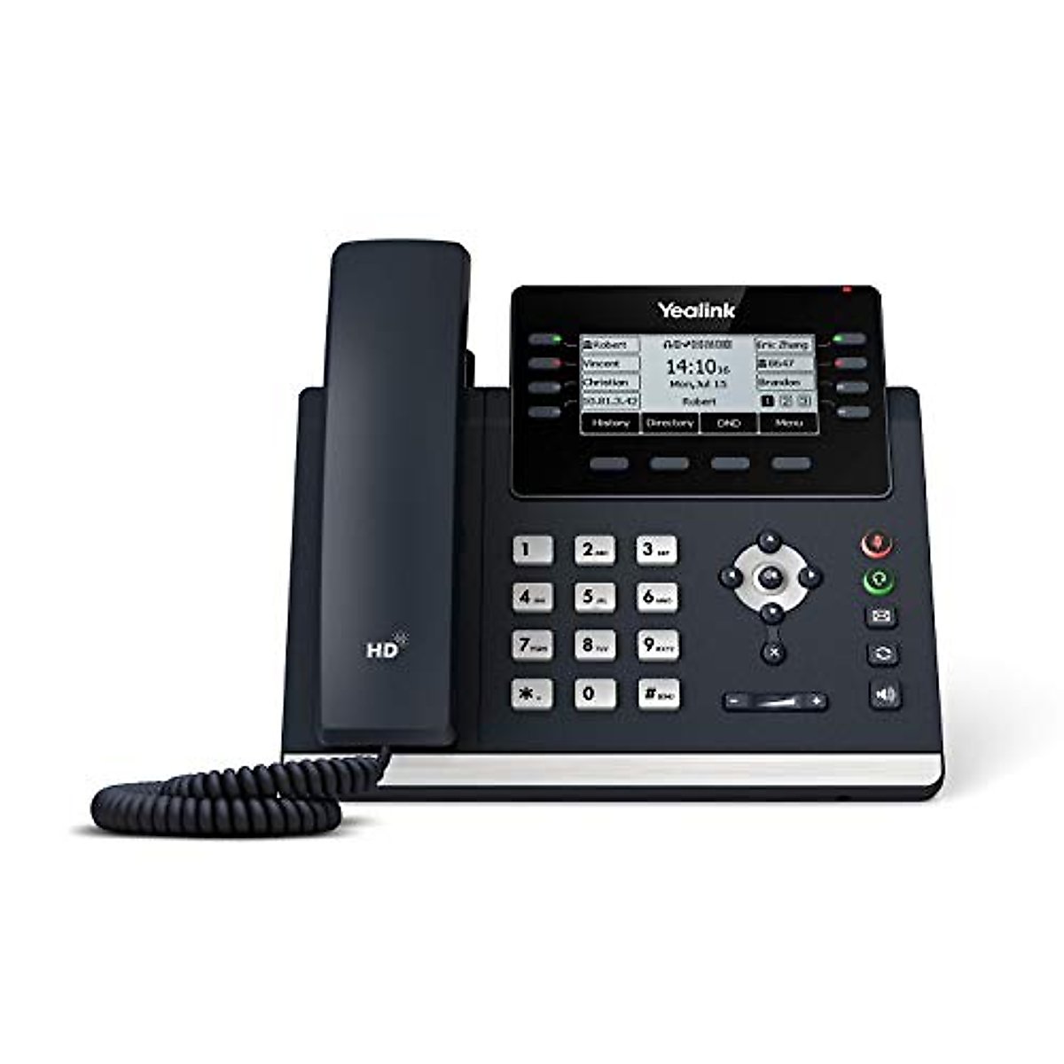 Yealink T43U IP Phone, 12 VoIP Accounts. 3.7-Inch Graphical Display. Dual USB 2.0, Dual-Port Gigabit Ethernet, 802.3af PoE, Power Adapter Not Included (SIP-T43U)