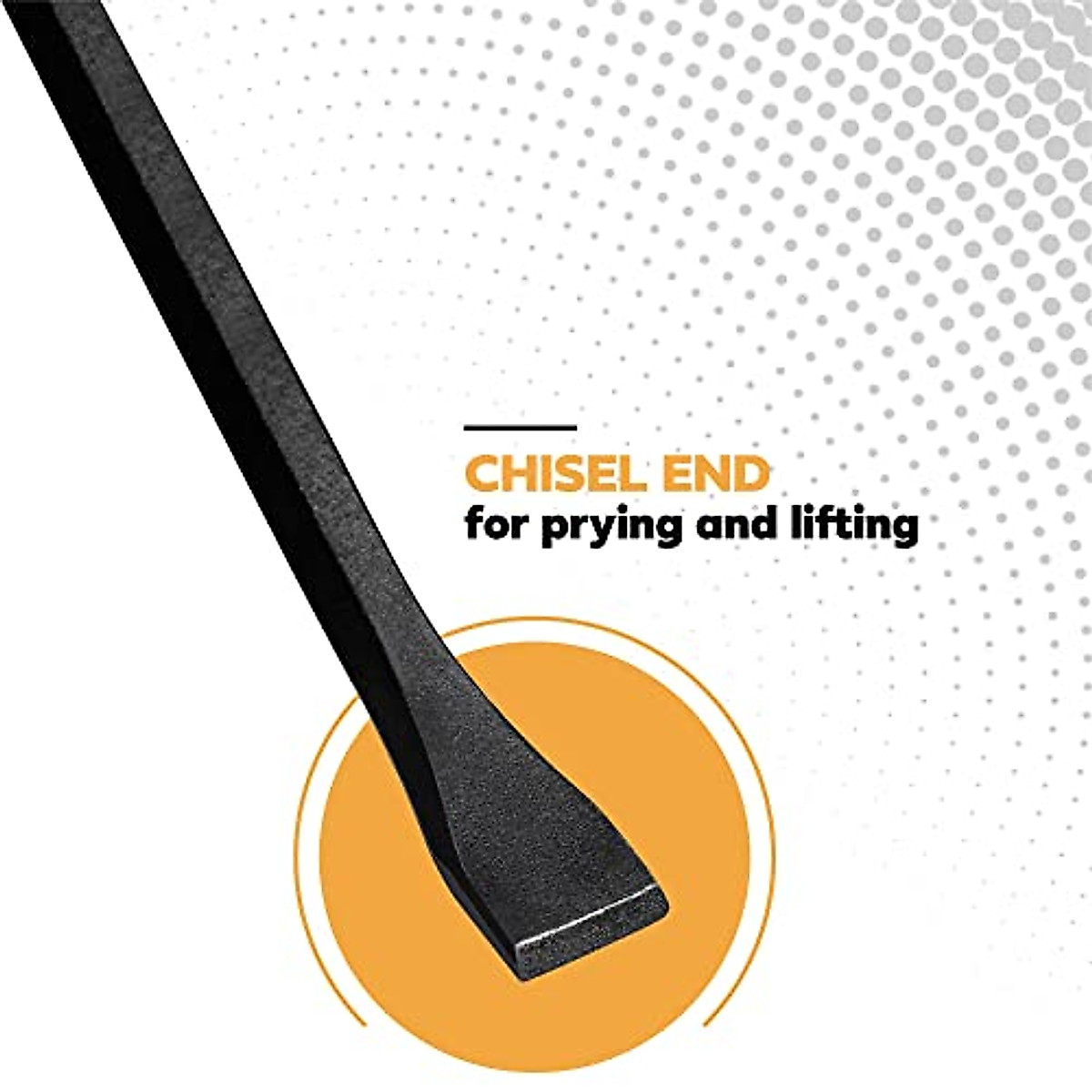 Olympia Tools 24" Wrecking Bar, Heavy Duty Pry Bar with Beveled Chisel End and Forged Carbon Steel for Prying, Lifting and Pulling Nails