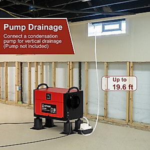 APTOOK 140 Pint Commercial Dehumidifier, Crawl Space Dehumidifier with drain Hose for Basements, Flood Repair Water Damage Restoration, Auto Defrost, Memory Starting