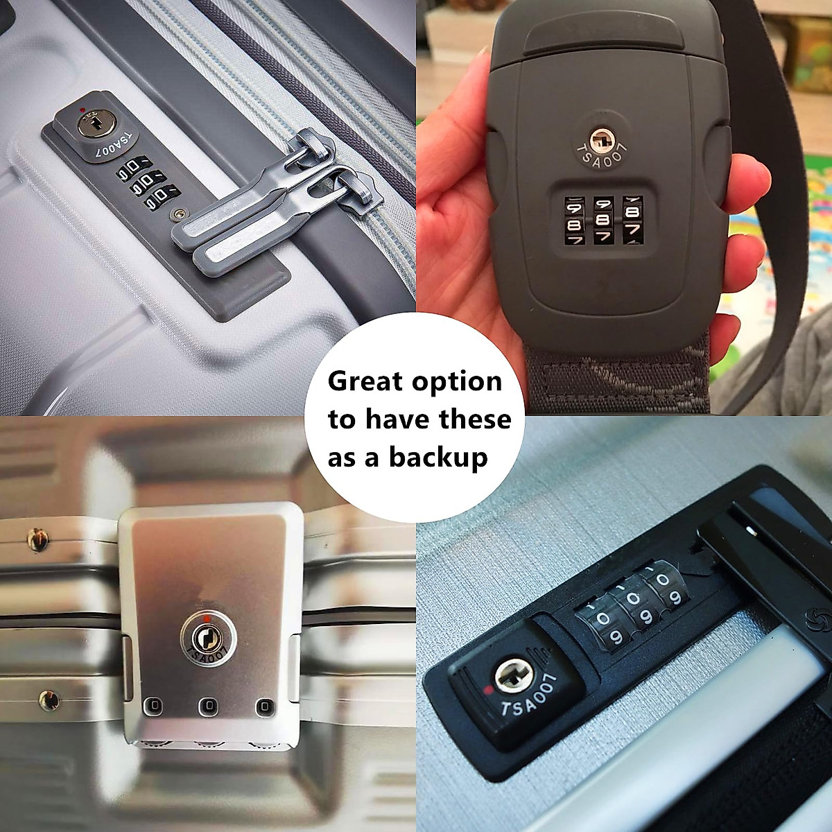 2 Keys for TSA007 TSA002 Universal Lock Key Master Suitcase Keys with 2Pcs Key Rings for Forgotten Password Combinations of Luggage Locks