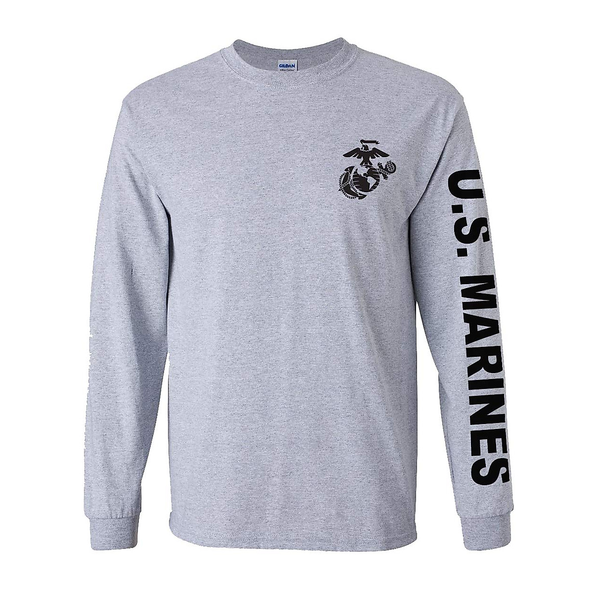 Officially Licensed United States Marine Corps Long Sleeve T-Shirt (Grey, 2X-Large)