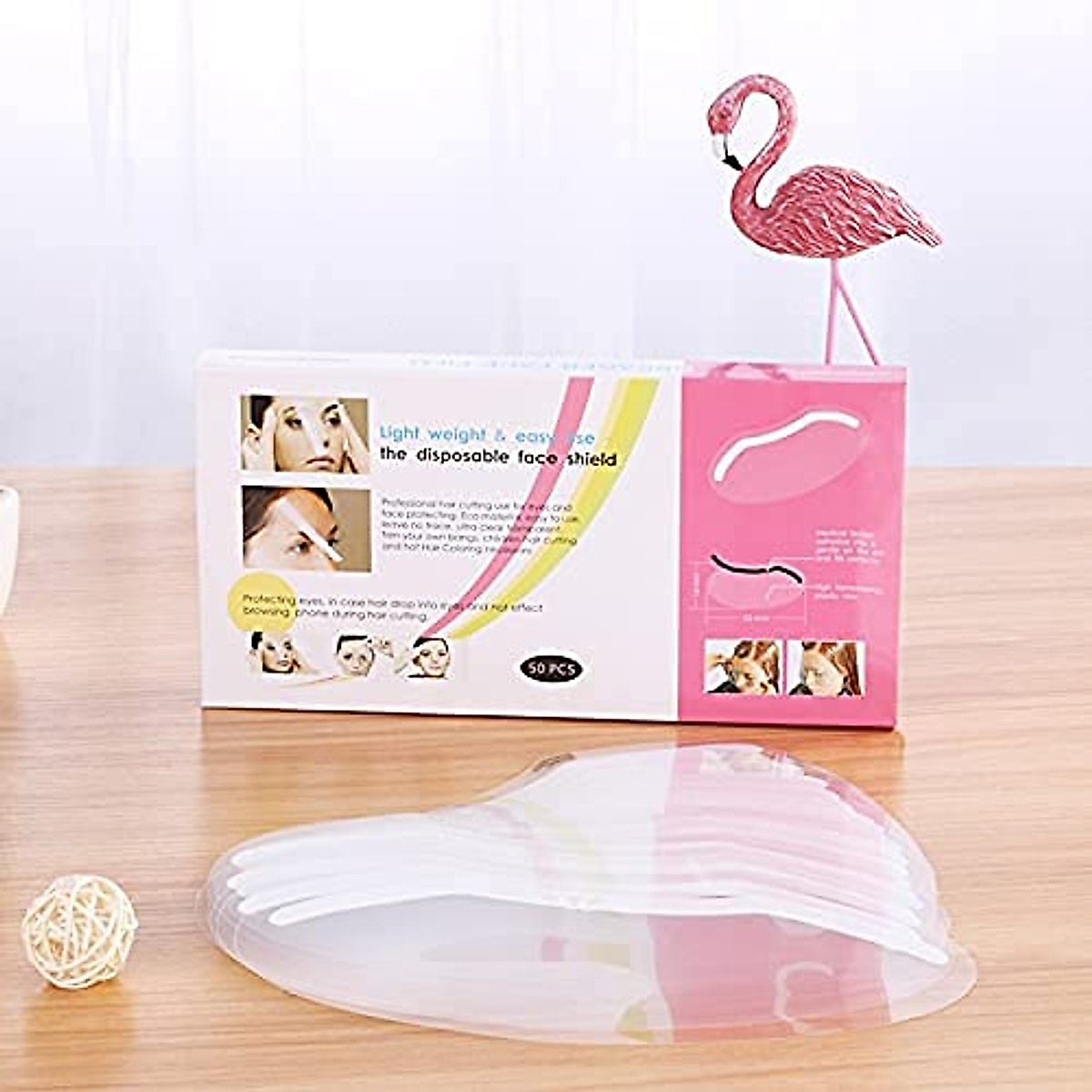 LWBTOSEE 100pcs Eyebrow Shield Disposable Hair Salon Hairspray Masks Cutting Coloring Face Protecting Barber Supplies Transparent Plastic Face Shield