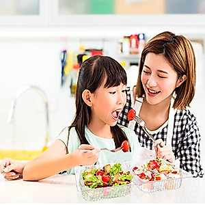 Goiio 200 Pcs Clear Plastic Take out Containers, in Disposable Clamshell Dessert Container with Lid, for Salads, Sandwiches, Hamburgers