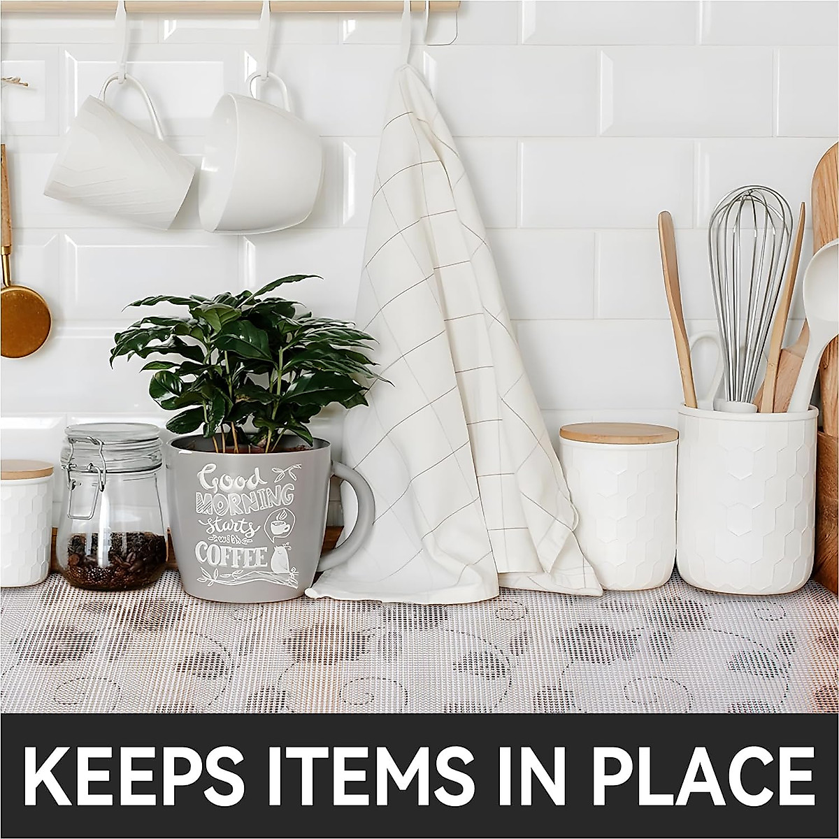 RAY STAR Shelf Liner, Non-Adhesive Refrigerator Liners for Shelves 12*120 inch, Vinyl Shelf Drawer Liner Non-Slip Bathroom Cabinet Liner for Kitchen/Storage/Desks (Floral)