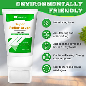 White Paint for Wall Touch up Paint for Walls Repair Tool,Paint Roller Brush for Walls Repair Tool,Suitable for Repairing The Wall with Latex Paint,Flat,Ceiling Wall,Water Based (1pcs, White)