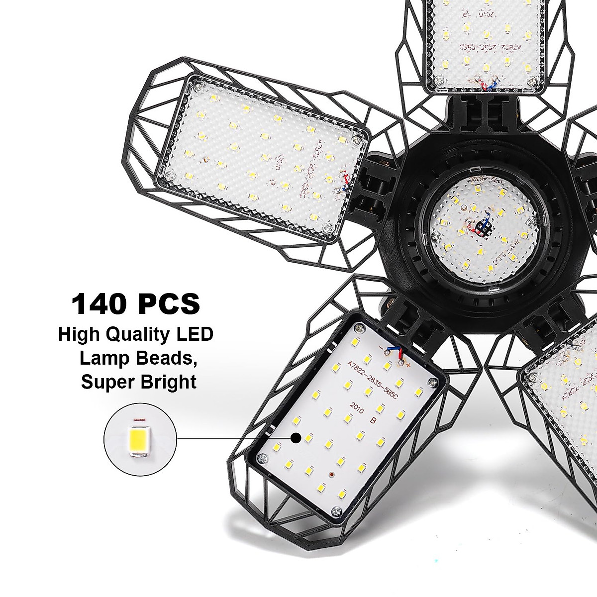 DooVii [Upgraded] 2-Pack LED Garage Light,400 Watt Equivalent 6500K,Cool Daylight White LED Area Light,E26/E27 Medium Base,for Outdoor Factory Warehouse Barn Backyard and More,Super Bright