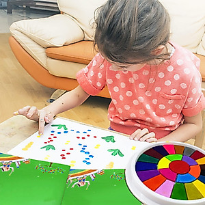 Fottaqqan 25 Color Book Finger Painting Kit Drawing Toys,Album Educational Tool Kit,Washable Children's Supplies for Birthday Kindergarten,Early Learning