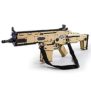 Lingxuinfo Gun Model Kits for Adults, 1406+PCS 1:1 Shooting Blaster Model Kit with Motor, Simulation Mechanical Weapon Building Block Toy