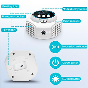 Mouse Repellent Ultrasonic Pest Repeller Mice Repellent Plug-ins, Squirrel Rodent Repellent Indoor Mice Deterrent Rat Bat Control with Ultrasound & LED Strobe Lights for House, Attic, Garage, Barn, RV