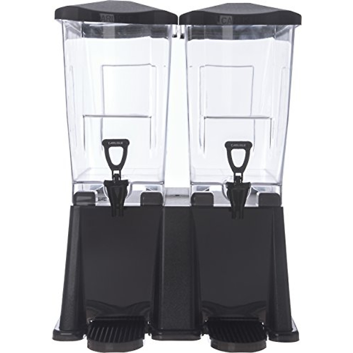 Carlisle FoodService Products Trimline Double Base Rectangular Drink Dispenser with Spigot for Catering, Buffets, Restaurants, Polycarbonate (Pc), 3.5 Gallons, Black