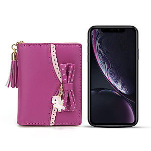 UTO Wallet for Girls Cute Unicorn Bowknot Women Coin Purse Card Bill Holder Organizer