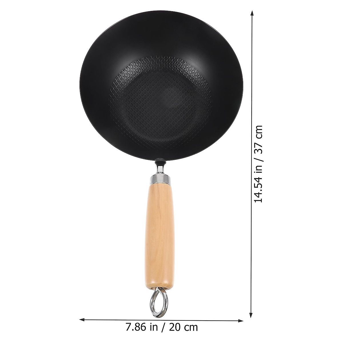 PRETYZOOM Wok Pan Wrought Iron Wok Pan Stir Fry Pan Flat Bottom Chinese Pow Wok Japanese Cookware Nonstick Single Person Wok for Kitchen