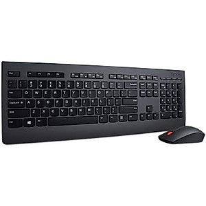 Lenovo Professional Wireless Keyboard and Mouse Combo Kit, Black