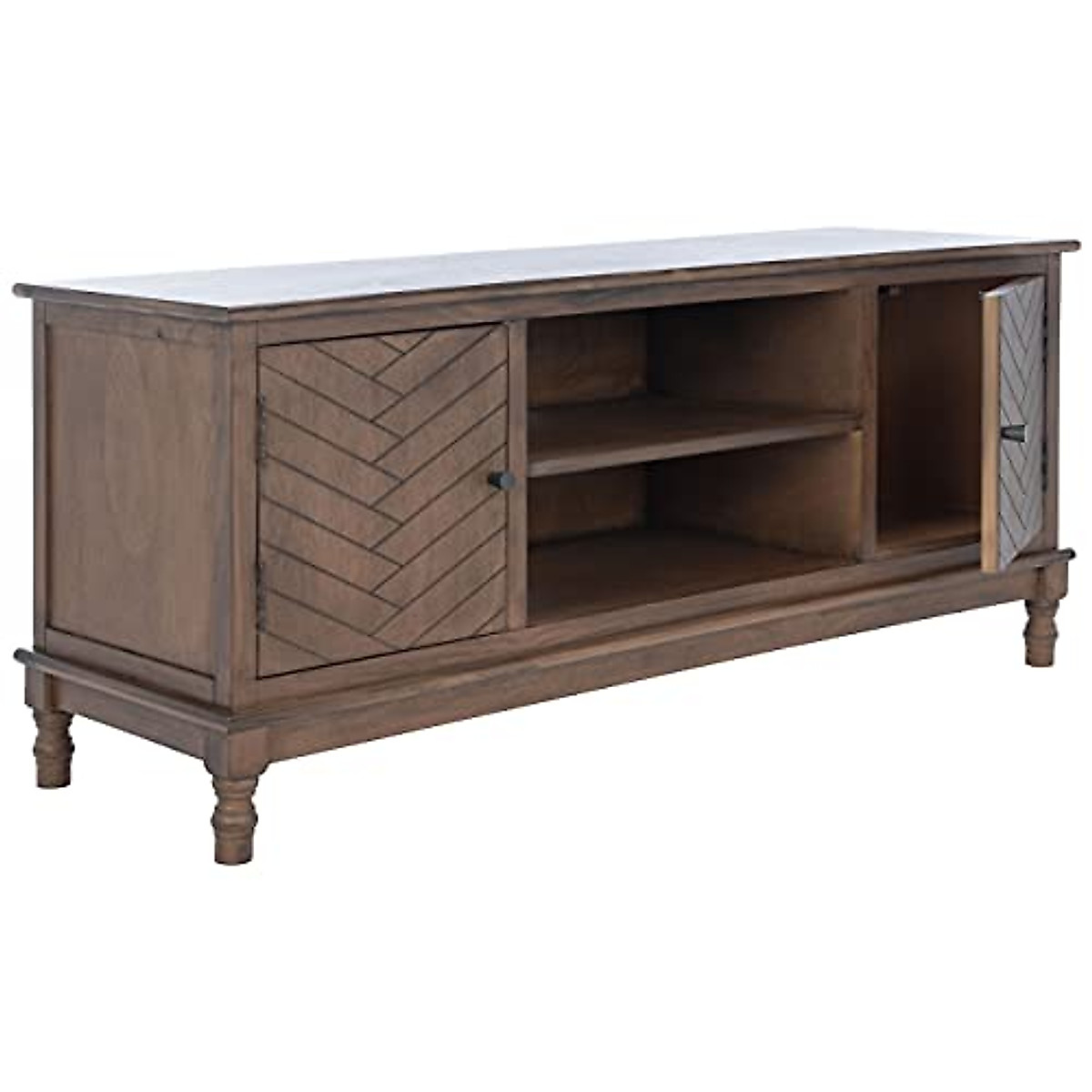 SAFAVIEH Home Collection Magnolia Brown 2-Door 2-Shelf Media Stand (up to 55-inch Flat Screen TV)