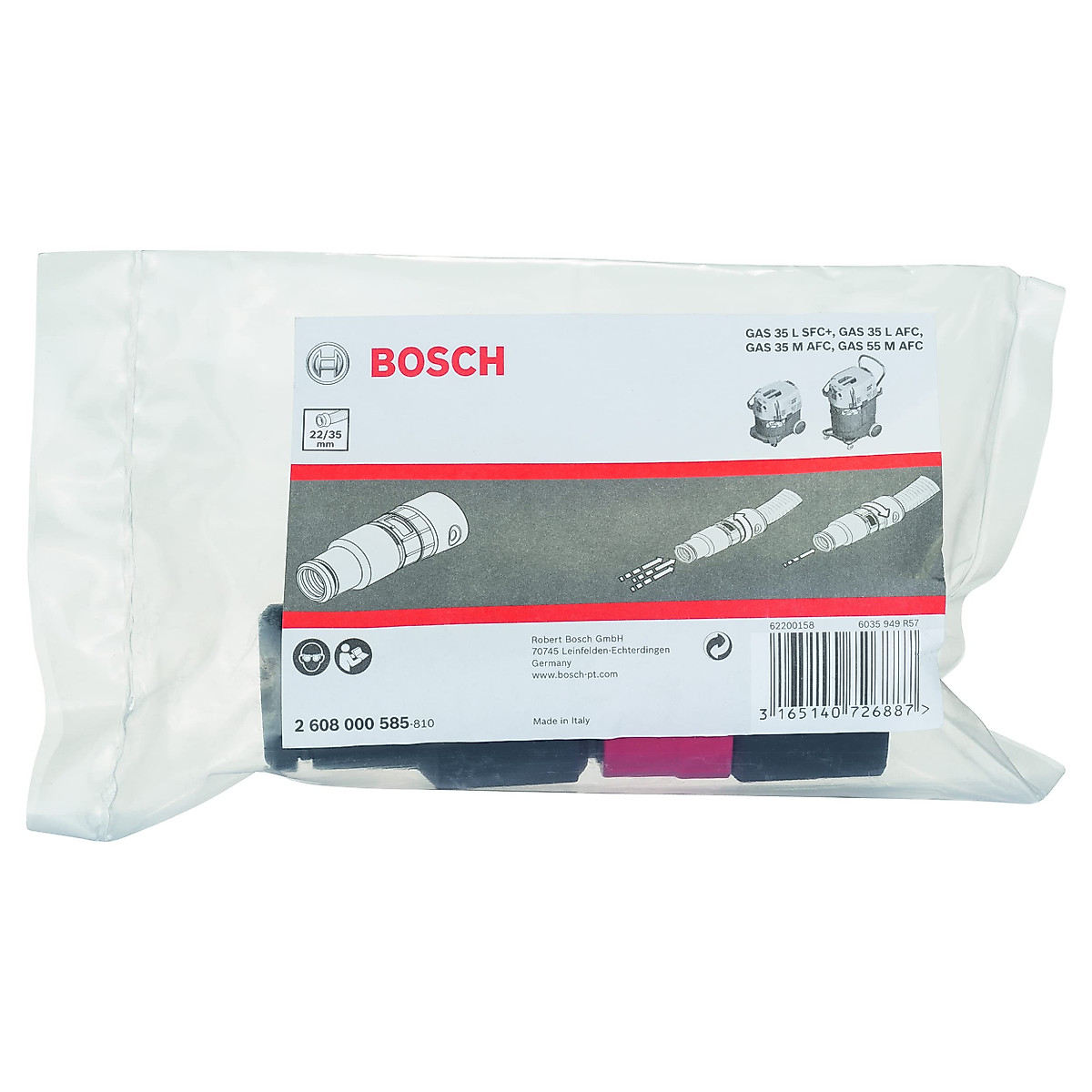 Bosch 2608000585 Power Tool Adapter for Gas 35-55, Black/Red, 35 mm