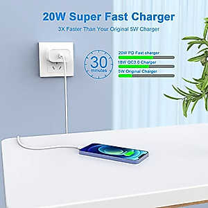 iPhone Charger 10 FT Fast Charging, 2 Pack [Apple MFi Certified] PD 20W USB C Wall Charger Block with 10FT Long Type C to Lightning Charger Cable Compatible for iPhone 14 13 12 11 Pro XS XR X 8 iPad