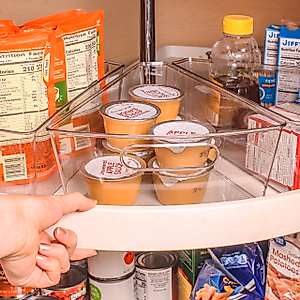 7Penn Lazy Susan Snack Organizer Bins 4pk - 11in Clear Lazy Susan Organizer for 28-29in Diam Rotating Cabinet and Pantry