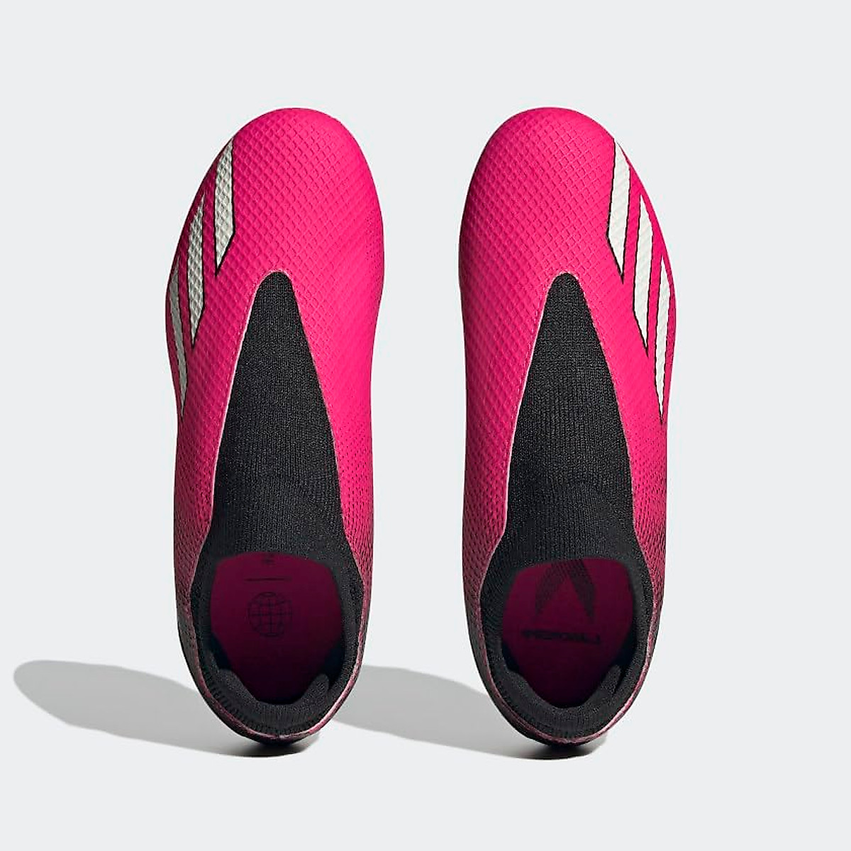 adidas X SPEEDPORTAL.3 Laceless Firm Ground Soccer Shoe, Team Shock Pink/Zero Metallic/Black, 2 US Unisex Little Kid