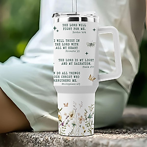 Christian Tumbler - Gifts for Christian Women - Bible Emergency Tumber - Motivational Coffee Tumbler - Gift Ideas for Christian Women, Friend, Coworkers - I Am A Child of God 40oz Tumbler with Handle