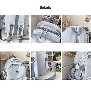 eaonitu Kawaii Backpack with Cute Plush Pendant Aesthetic Casual Travel Work Backpack 36 to 55L (Black)