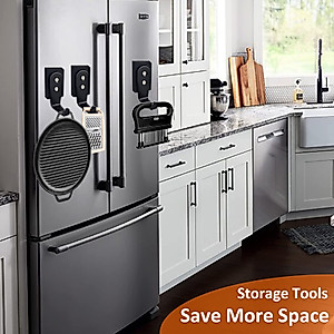 MUTUACTOR 2Packs Strong Magnetic Hooks,Heavy Duty Magnetic Wreath Hanger Rectangle Rubber Coated Magnet Hooks for Metal Door Refrigerator Christmas Wreaths Party Hanging Bag Grill Kitchen