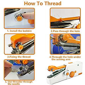Handheld Sewing Machine, Portable Sewing Machine for Beginners, Battery Operated Mini Sewing Machines Small Sewing Device for Quick Stitching, Home Travel DIY