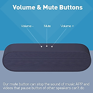 ABRRU USB Computer Speakers, PC Speakers for Desktop, Laptop Speakers with Crystal Clear Sound, Loud Volume, Volume Control and Mute Button(USB-C to USB Adapter Included) (Black)