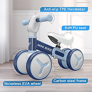 Ancaixin Baby Balance Bike Toddler Bicycles 1-4 Years Gifts for 18 Month Old Boy Girl Riding Toy for Balance, Cycling and Running Training with Adjustable Seat(Blue_New)