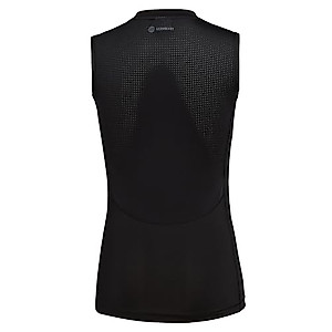 adidas Boys' Moisture Wicking Techfit Compression Shirt Sleeveless, Black, Medium (10/12)