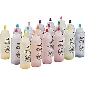 Tulip One-Step Tie-Dye Party, 18 Pre-Filled Bottles, Creative Group Activity, All-in-1 Fashion Design Kit, 1 Pack, Rainbow