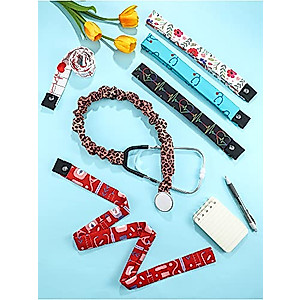 Tondiamo 6 Pieces Stethoscope Cover Scrunchie Elastic Fabric Stethoscope Covers Sleeve Compatible with Stethoscope 6 Styles Stethoscope Neck Wrap for Nurse Doctor