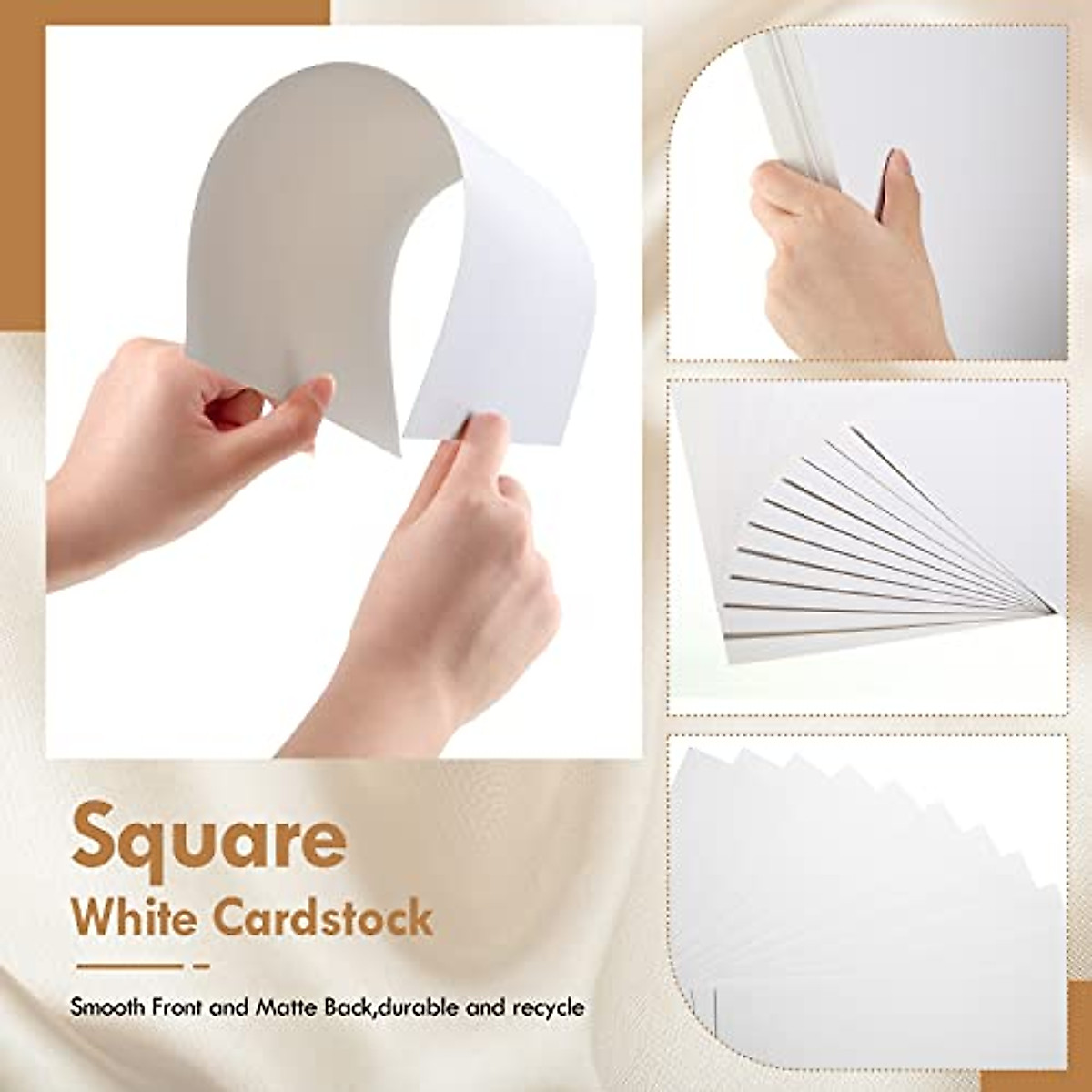 Kosiz 100 Sheets White Cardstock Paper 11.6 x 11.7'' 185 GSM 70 lb Card Stock Smooth Printer Cardstock for Arts Scrapbooking Wedding Invitations Menus Business Greeting Cards, 98 Brightness