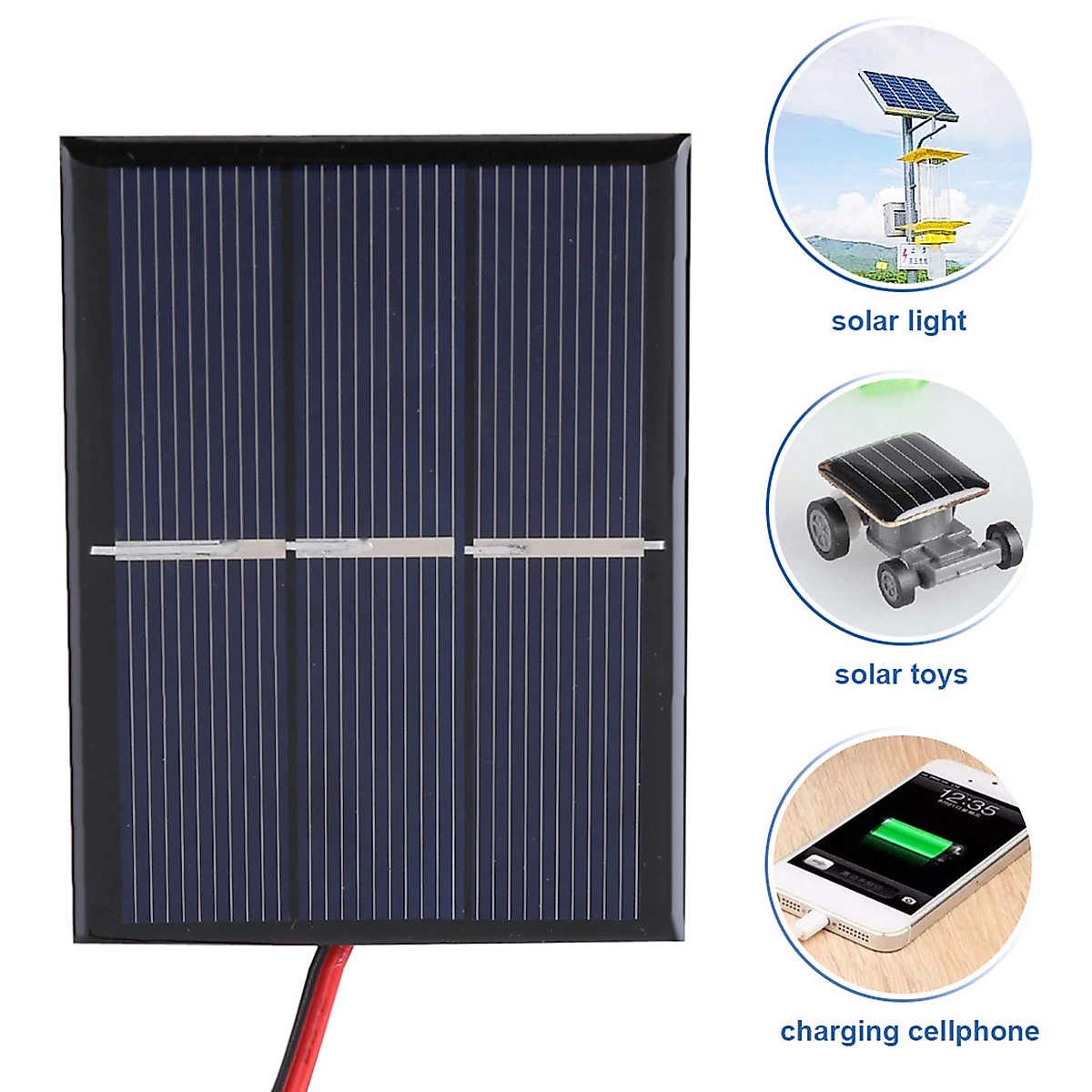 2Pcs 0.65W 1.5V Mini Solar Panel, Portable Solar Panel DIY Power Module Battery Charger for Solar Courtyard Lamp Street Lamp Lighting
