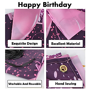 PAKBOOM Happy 32nd Birthday Banner Backdrop - 32 Birthday Party Decorations Supplies for Women - Pink Purple Gold 4 x 6ft