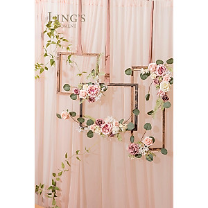 Ling's Moment Garden Dusty Rose Artificial Wedding Flowers Combo for Wedding Bouquets Centerpieces Flower Arrangements Bridal Shower Decorations