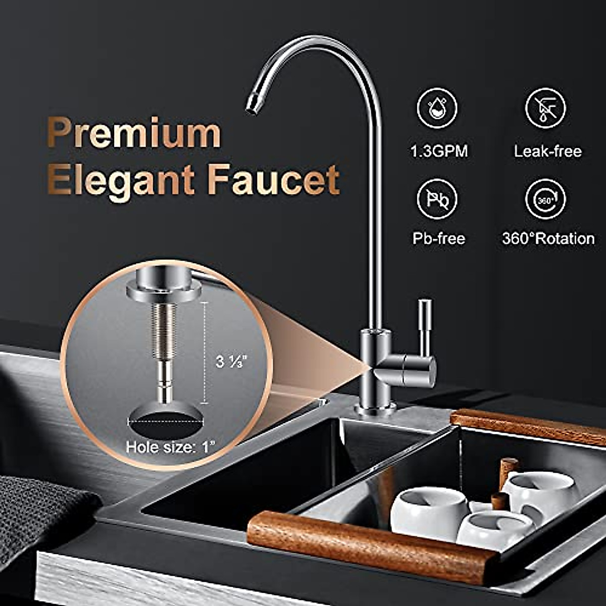 WINGSOL 2-Stage Water Purification Unit - Reduces Heavy Metals, Chlorine, Sediment, and Rust - NSF Certified - Polypropylene Material - 2.8GPM Flow Rate