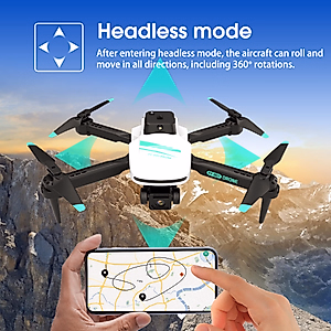 Drone with 4K FPV Dual Cameras,RC Aircraft Quadcopter with Headless,3D Flips,One Key Start,3 Speed Adjustment,2 Batteries 40 minutes of battery life, Foldable Drone for Kids,Adults,Beginners,Air Pressure Fixed Height,Christmas gift,Automatic Return,Optica