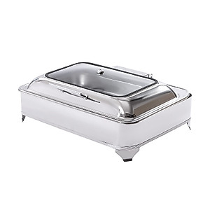 Xuthusman 400W Food Warmers for Parties Buffets Electric, Stainless Steel Buffet Server and Warming Tray, 9L, Chafing Dish Buffet Set - Adjustable Temperature + Hot Plate 1/2