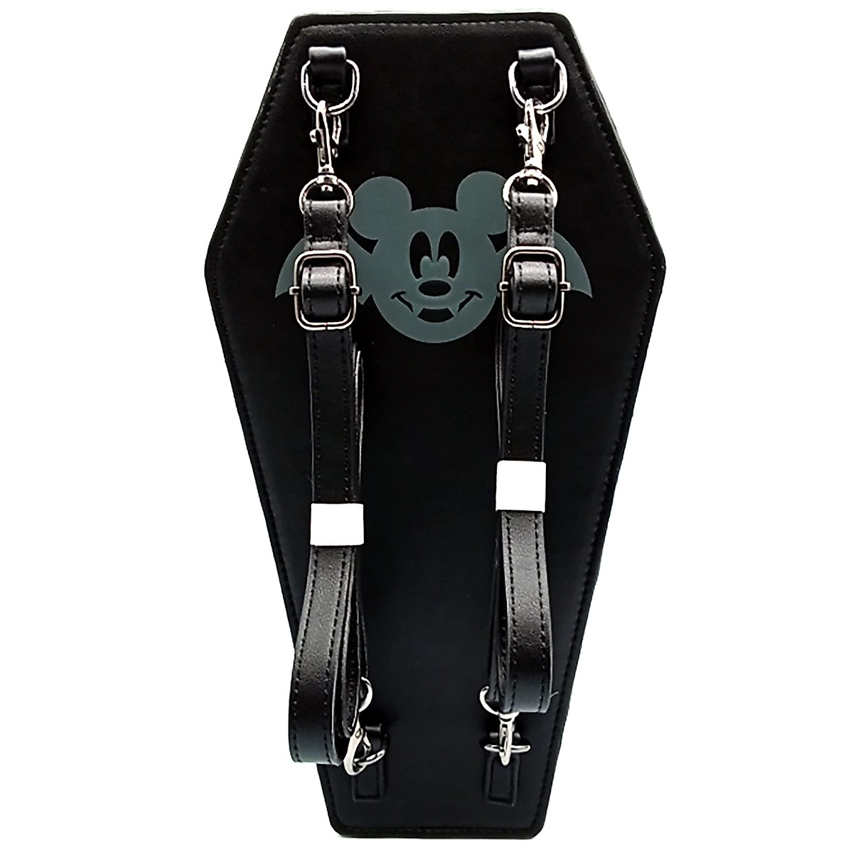 Loungefly X LASR Exclusive Disney Count Mickey Coffin Convertible Crossbody Bag - Cute Backpacks Festival Backpack Goth Fashion Disneybound